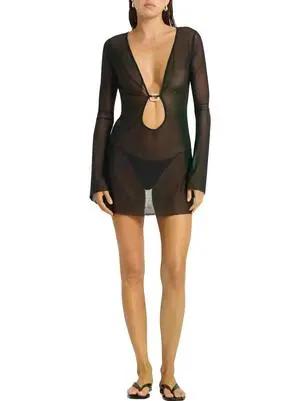 Bond Eye Priya Ring Detail Mini Dress - Black