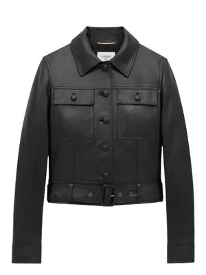SAINT LAURENT Saint Laurent Belted Cropped Jacket