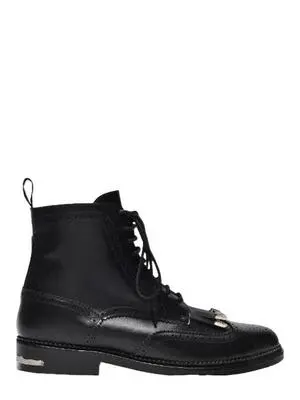 TOGA VIRILIS Silver-detail Lace-up Boots - Black
