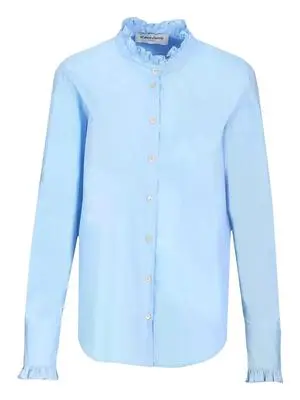 AL DUCA D’AOSTA 1902 Cotton Ruffled Shirt - Blue