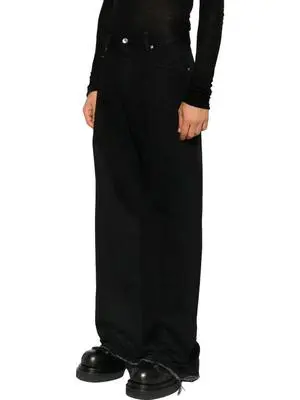 Rick Owens Geth Raw-cut Wide-leg Jeans - Black