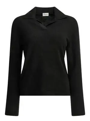 SEMPER Cashmere Polo-collar Sweater - Black