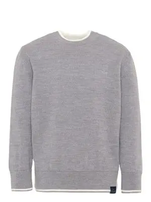 Paul & Shark Logo-embroidered Contrast-trim Sweater - Gray