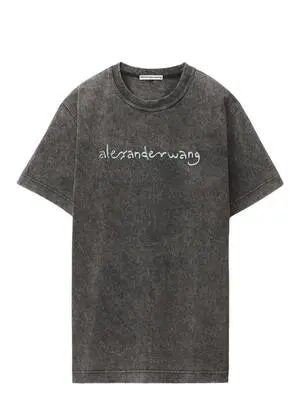 Alexander Wang Distressed Logo T-shirt - Black
