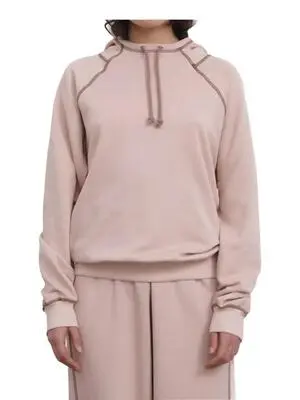 BASERANGE Baserange Fold Contrast-Stitch Raglan-Sleeve Hoodie