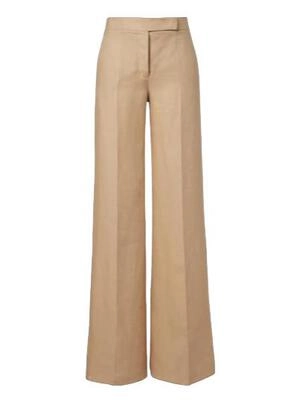Max Mara Pleated Wide-leg Linen Pants - Beige