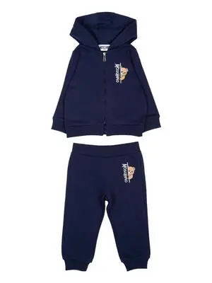 Moschino Hooded Full Zip Tracksuit With Teddy Bear Graphic - Blue