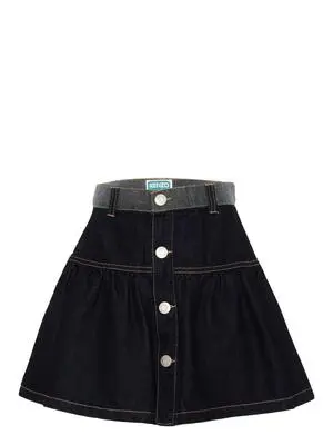 Kenzo Button-up Denim Skirt - Denim Blue