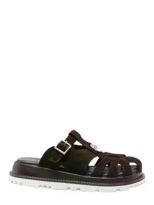 SERGIO MORETTI FIRENZE Buckled Cut-out Sandals - Brown