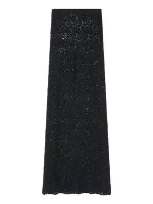 NILI LOTAN Nika Knitted Maxi Skirt - Black