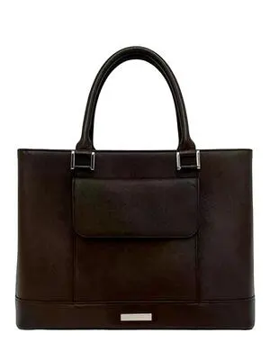 Burberry Leather Tote Bag - Brown