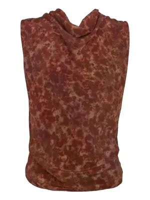 CORTANA Cortana Opalo Printed Cowl-Neck Top