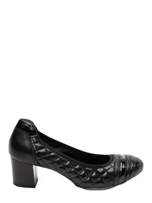 Hogan Quilted Leather Heeled Pumps - Black