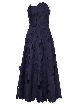 Costarellos Brissa Floral Embroidered Cocktail Dress - Blue