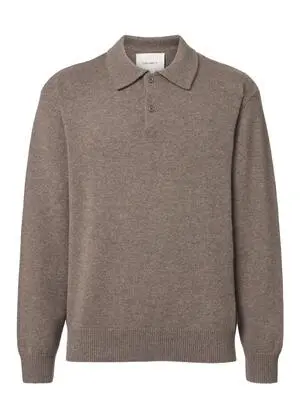 LISA YANG Rufus Cashmere Polo Sweater - Brown