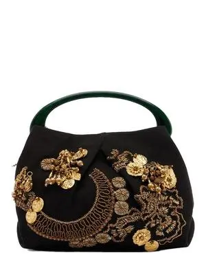 Dries Van Noten Small Embellished Top-handle Bag - Black