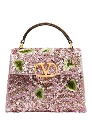 Valentino Garavani Vsling Mini Sequined Top-handle Bag - Pink