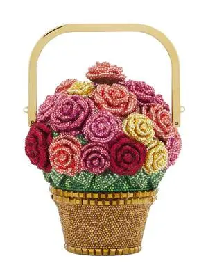 Judith Leiber Basket Of Roses Embellished Top-handle Bag - Multicoloured
