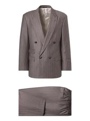Giorgio Armani Pinstripe Virgin Wool Suit - Grey