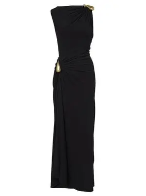 Bottega Veneta Gathered Jersey Maxi Dress - Black