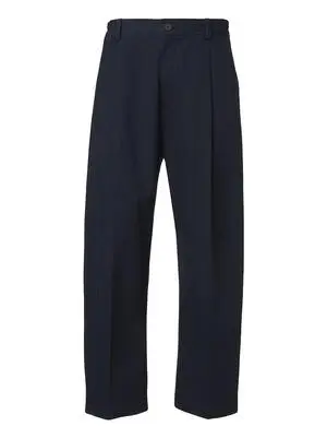 Studio Nicholson Pleated Cotton Wide-leg Pants In Indigo - Blue