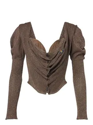 VIVIENNE WESTWOOD Bea Lamé Cardigan - Brown