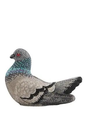 Judith Leiber Pigeon Embellished Clutch - Grey