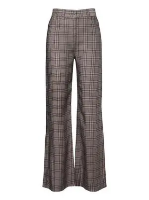 Acne Studios Checked Wide-leg Trousers - Grey