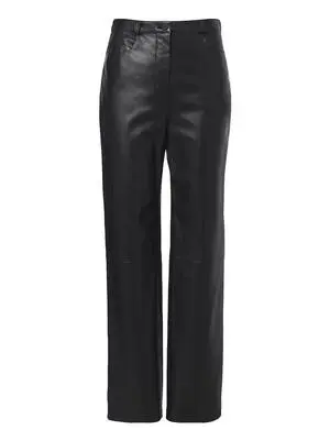 Loulou De Saison Leather Straight Leg Trousers - Black