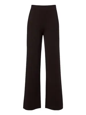 Max Mara Knitted Wool-blend Wide-leg Pants - Brown