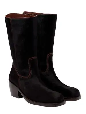 Dries Van Noten Calf Hair Mid-calf Boots - Brown