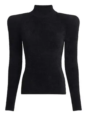 Balmain Fluffy Ribbed Knit Jumper - Black