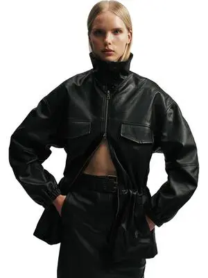 Bardot Anja Vegan Leather Jacket - Black