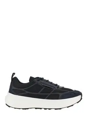 Emporio Armani Mesh Sneakers With Suede Accents - Blue