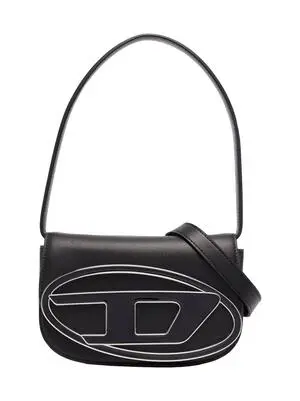 DIESEL® 1dr" Leather Shoulder Bag - Black
