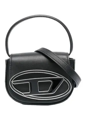 DIESEL® 1dr Xs" Leather Shoulder Bag - Black