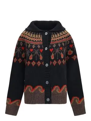 Alanui Shawl Collar Patterned Knit Cardigan - Multi