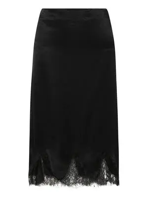Marella Lace Trim Skirt - Black