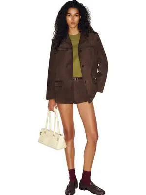 REFORMATION Rhodes Suede Jacket - Brown