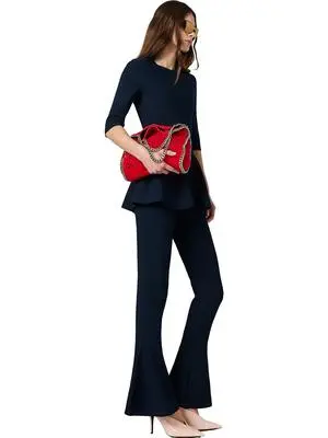 Stella McCartney Compact Knit Peplum Top - Navy
