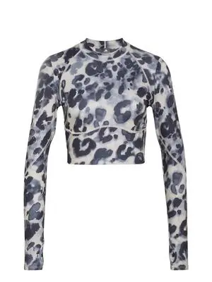 Stella McCartney Leopard Print Long-sleeve Cropped Training Top - Multicolour