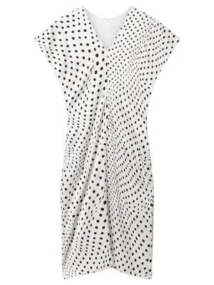 Stella McCartney Polka Dot V-neck Midi Dress - 9061