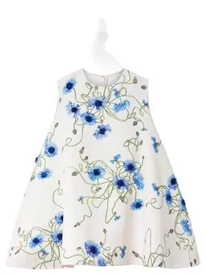 Stella McCartney Embroidered A-line Dress - Cornflower