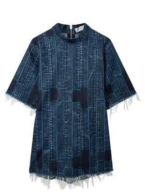 Stella McCartney Paneled Denim T-shirt Dress - Dark Blue