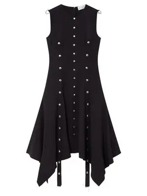Stella McCartney Sleeveless Snap-detail Asymmetrical Midi Dress - 1000