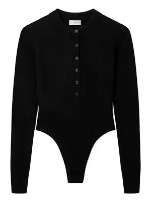 Stella McCartney Ribbed Wool Knit Body - Black