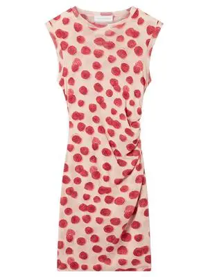 Stella McCartney Raspberry Print Mesh Mini Dress - Red/pink