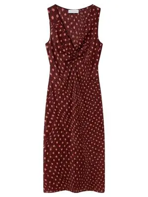 Stella McCartney Polka Dot Mesh V-neck Midi Dress - 6107