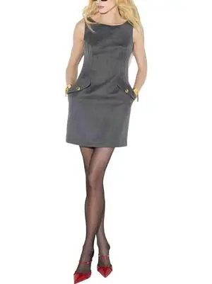 Elisabetta Franchi Cool Wool Mini Dress With Logo Details - Grey