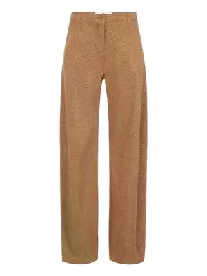 Elisabetta Franchi Rhinestone Embellished Balloon Denim Jeans - Brown
